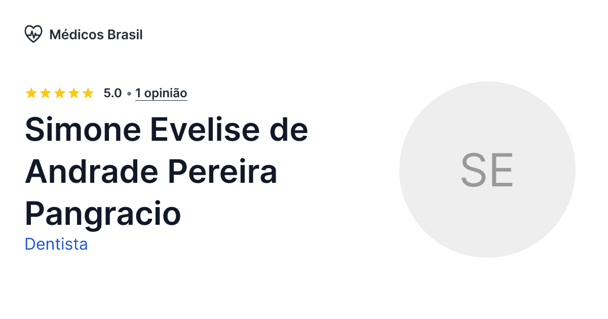 Simone Evelise de Andrade Pereira Pangracio - Dentista | Médicos Brasil