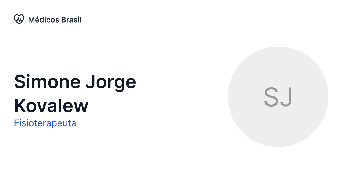 Simone Jorge Kovalew - Fisioterapeuta | Médicos Brasil