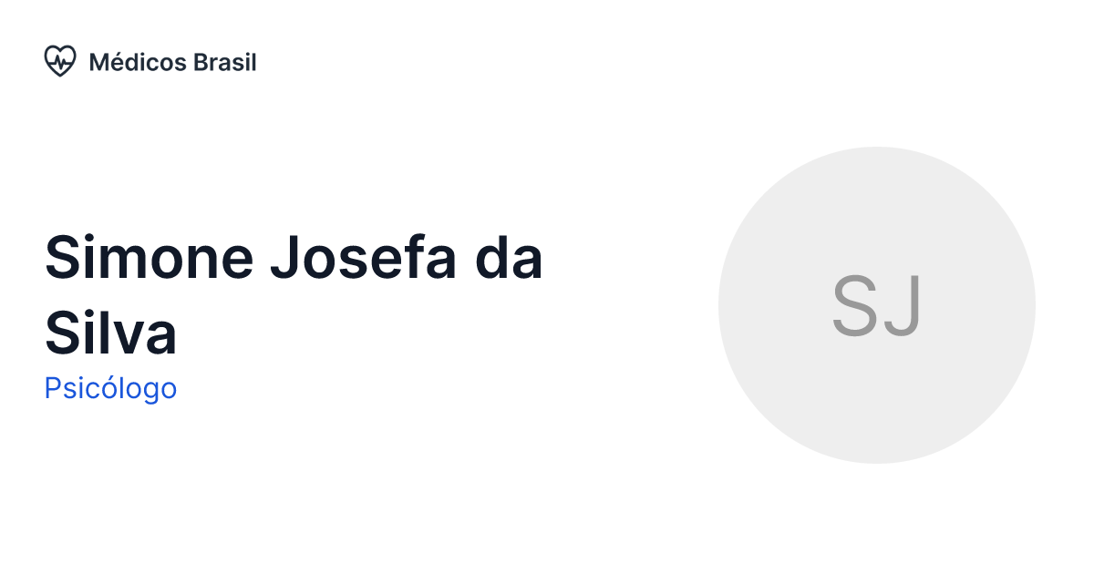 Simone Josefa da Silva - Psicólogo | Médicos Brasil