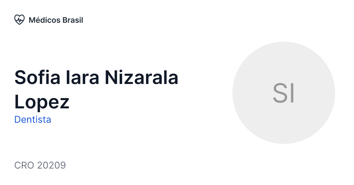 Sofia Iara Nizarala Lopez - Dentista | Médicos Brasil