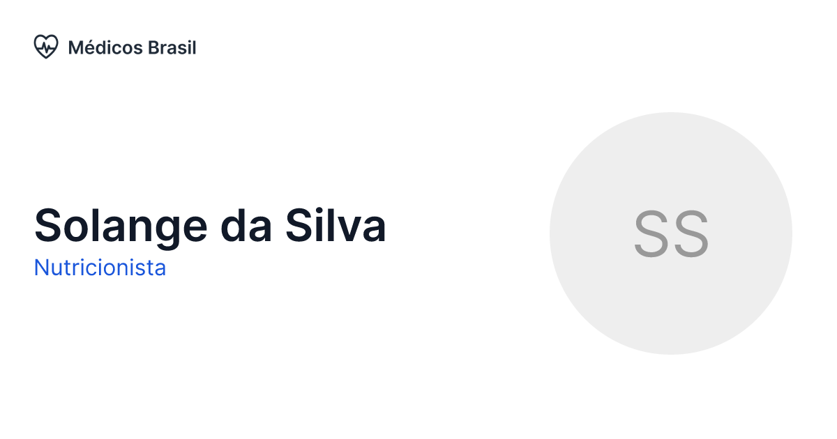 Solange da Silva - Nutricionista | Médicos Brasil
