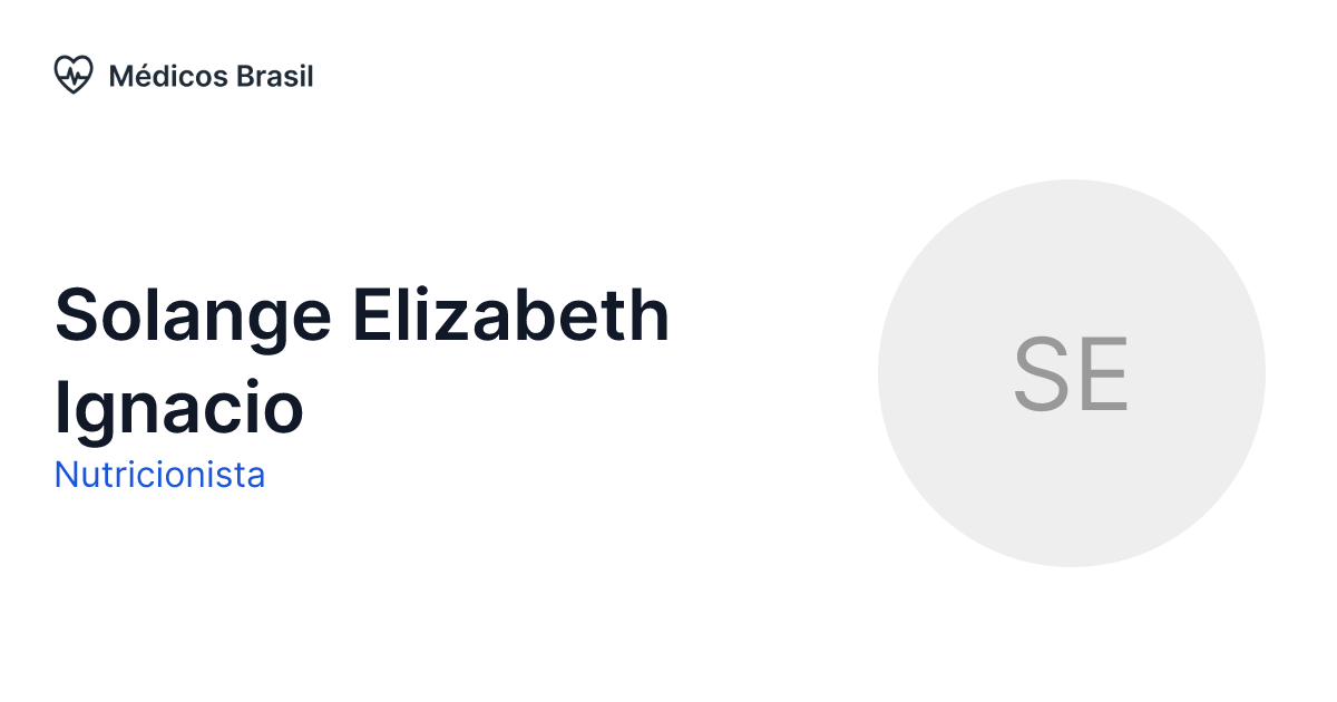 Solange Elizabeth Ignacio - Nutricionista | Médicos Brasil
