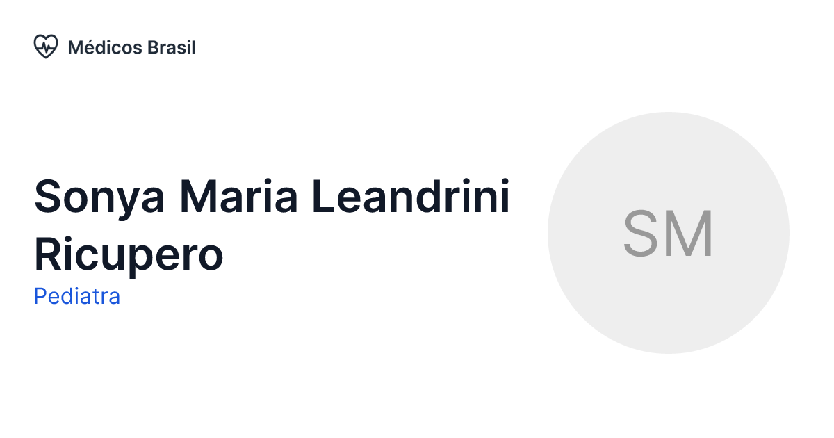 Sonya Maria Leandrini Ricupero - Pediatra | Médicos Brasil