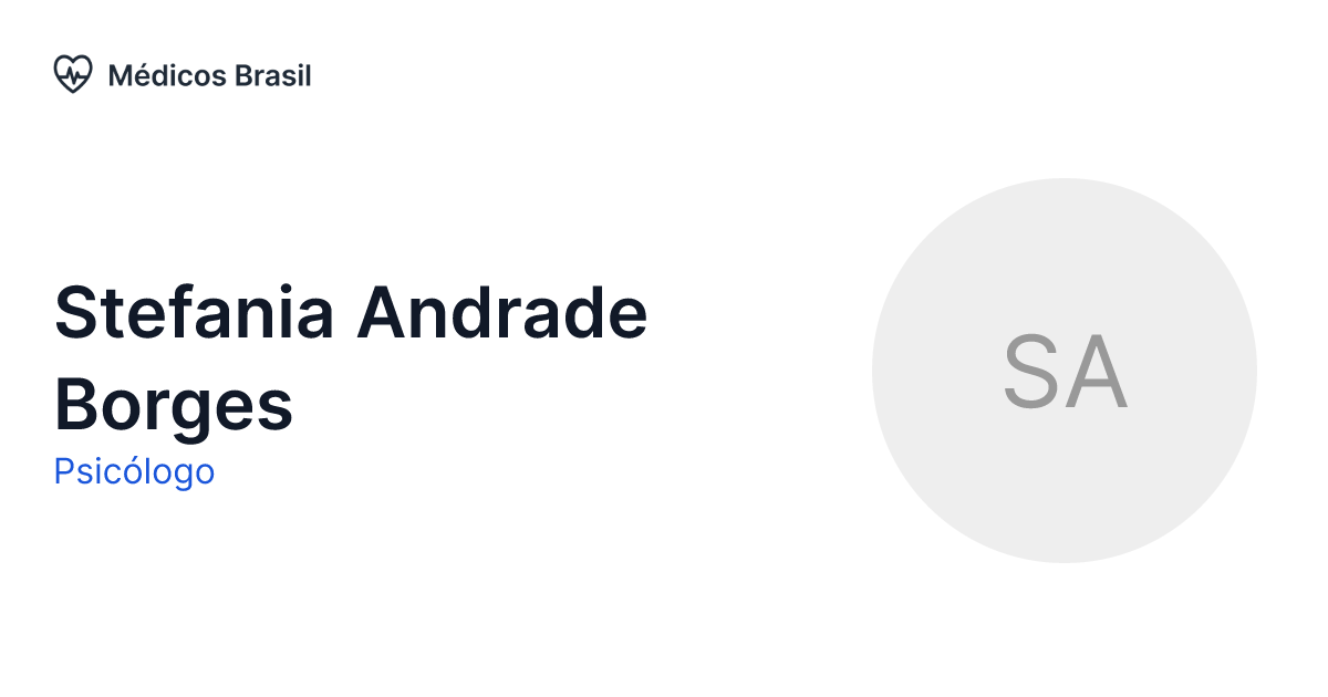 Stefania Andrade Borges - Psicólogo | Médicos Brasil