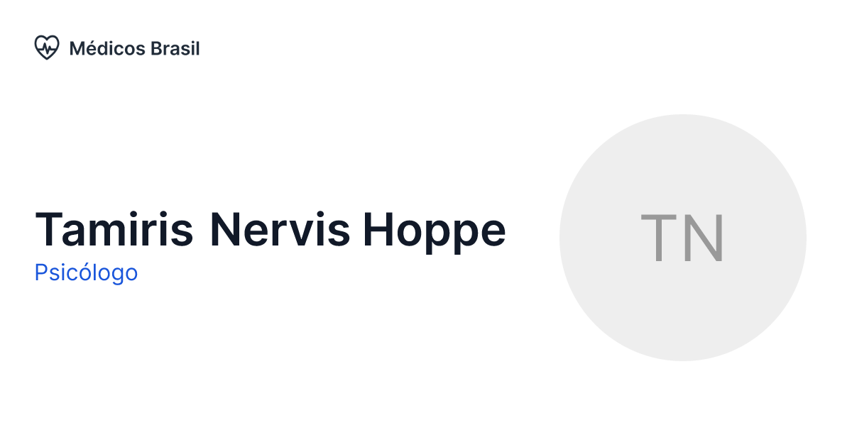 Tamiris Nervis Hoppe - Psicólogo | Médicos Brasil
