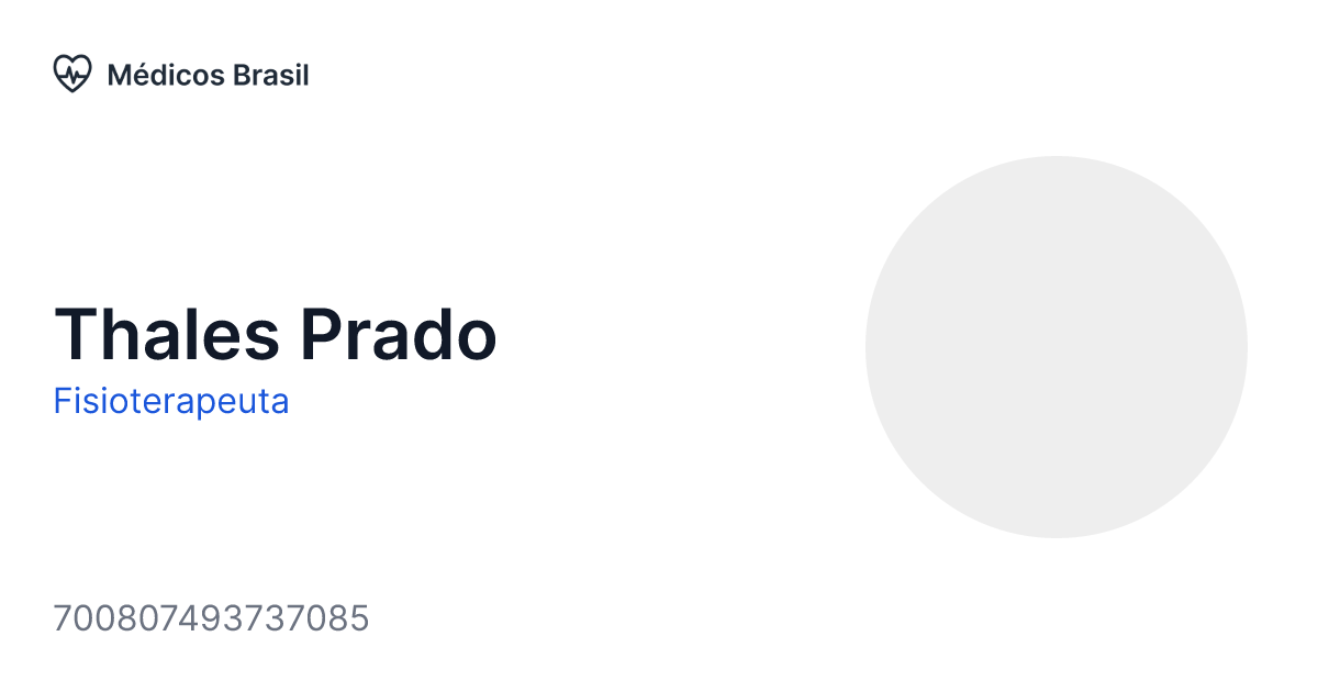 Thales Prado - Fisioterapeuta | Médicos Brasil