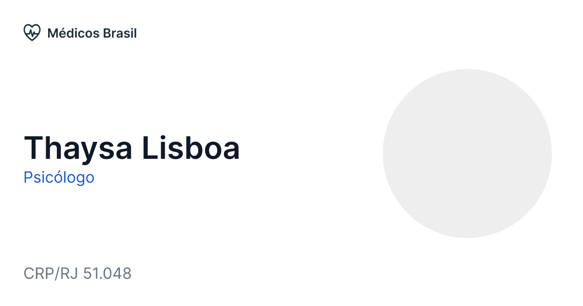 Thaysa Lisboa - Psicólogo | Médicos Brasil