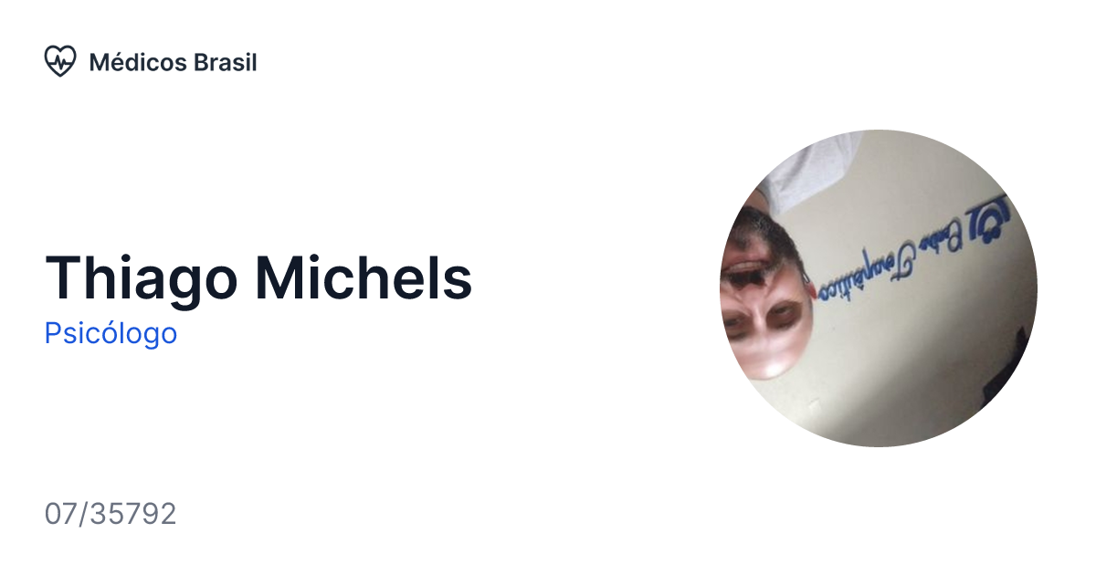 Thiago Michels - Psicólogo | Médicos Brasil