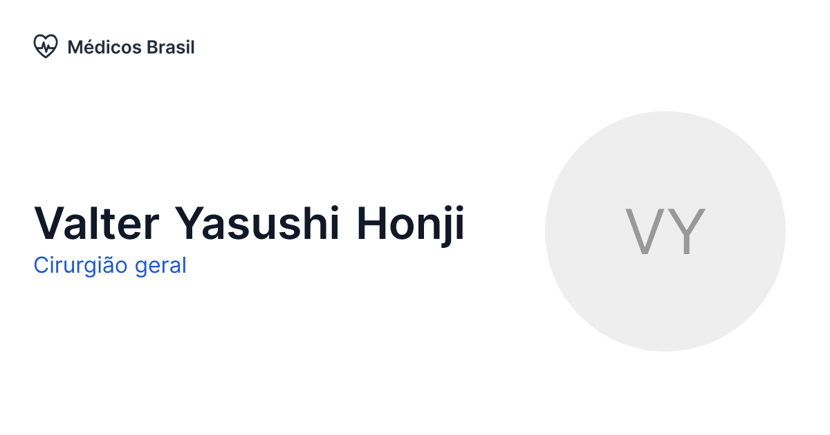 Valter Yasushi Honji - Cirurgião geral | Médicos Brasil