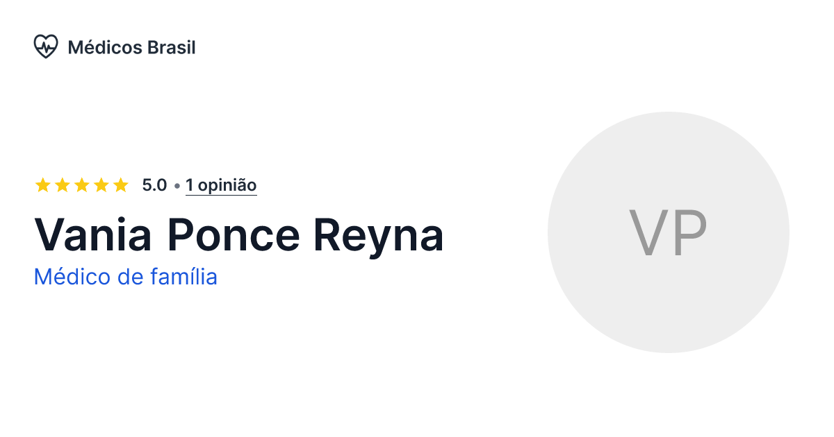 Vania Ponce Reyna - Médico de família | Médicos Brasil
