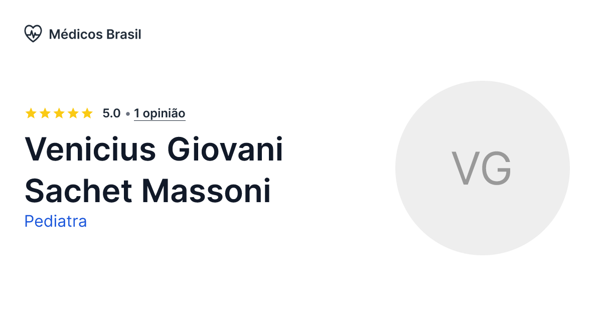 Venicius Giovani Sachet Massoni - Pediatra | Médicos Brasil