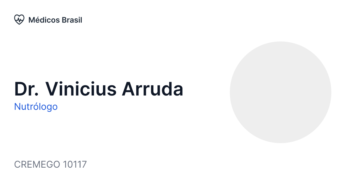 Dr. Vinicius Arruda - Nutrólogo | Médicos Brasil