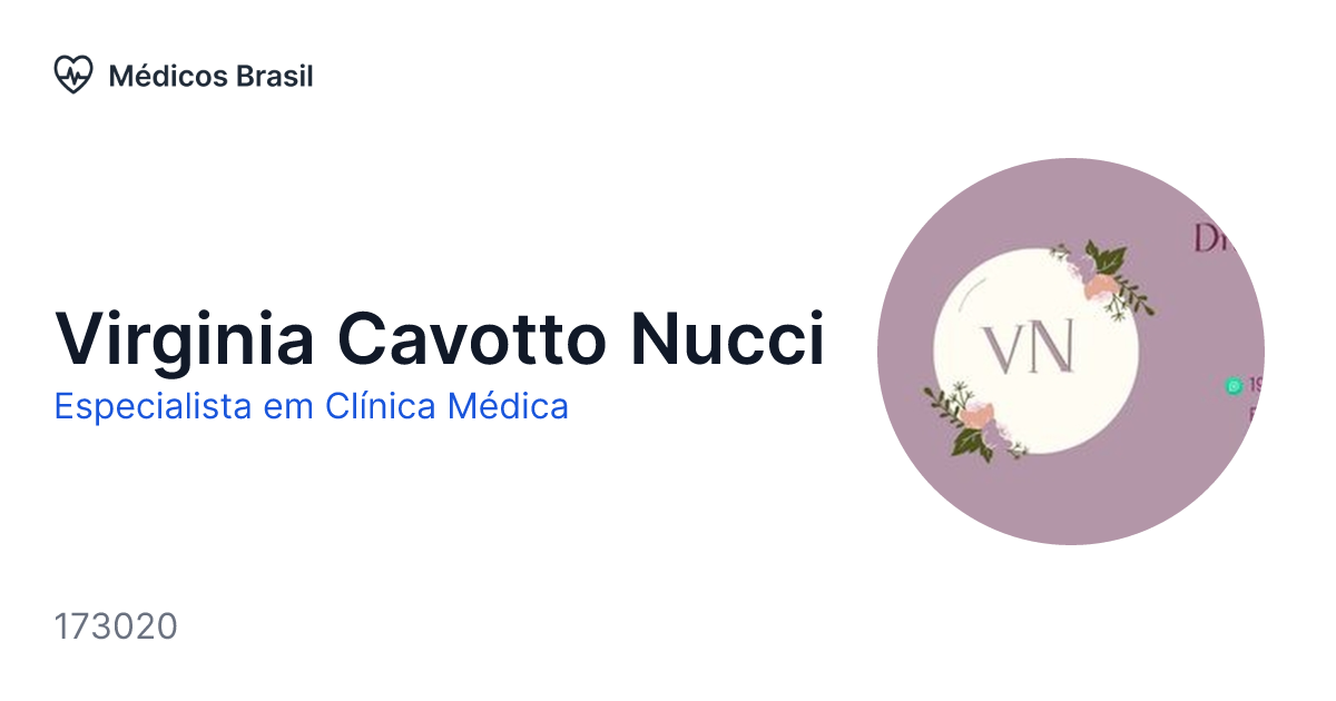 Virginia Cavotto Nucci - Médico clínico geral | Médicos Brasil