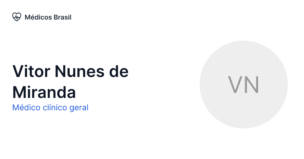 Vitor Nunes de Miranda - Médico clínico geral | Médicos Brasil