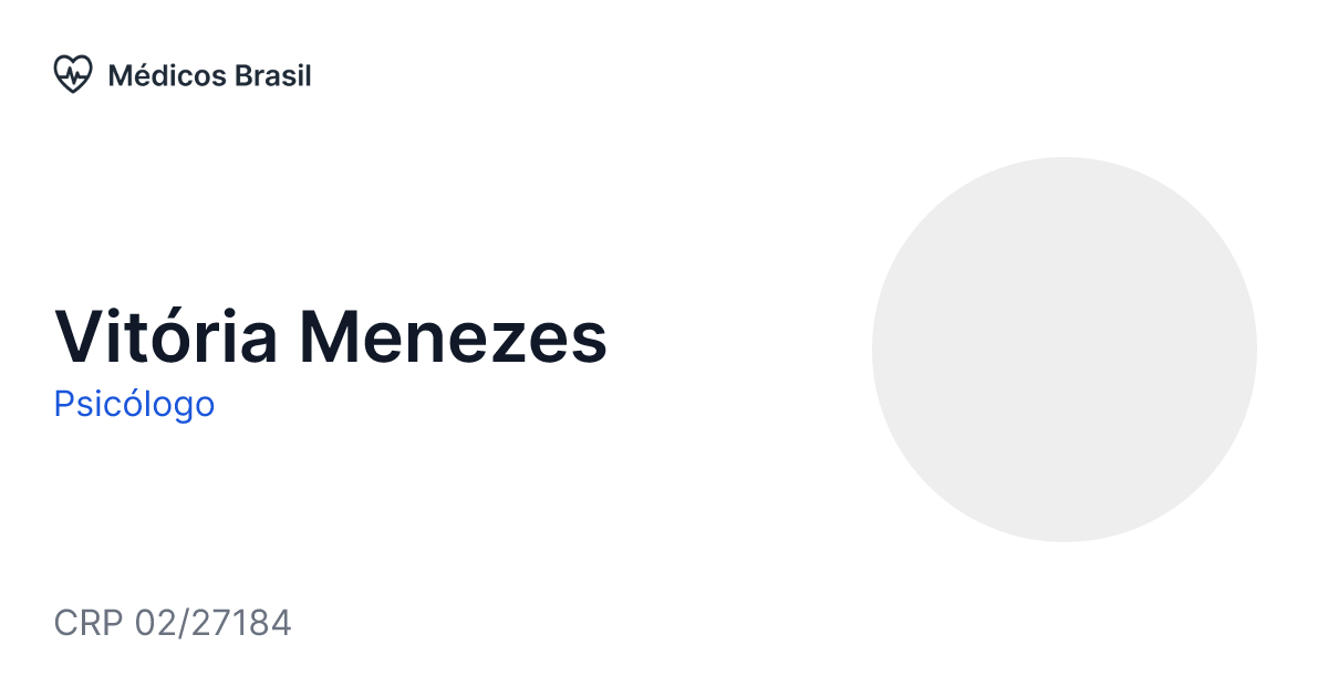 Vitória Menezes - Psicólogo | Médicos Brasil