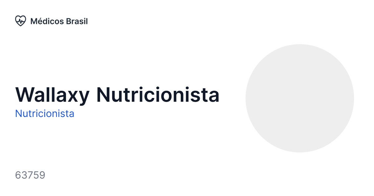 Wallaxy Nutricionista - Nutricionista | Médicos Brasil
