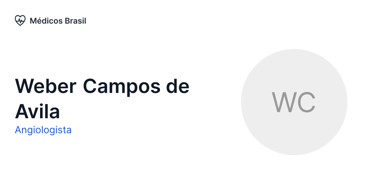 Weber Campos de Avila - Angiologista | Médicos Brasil