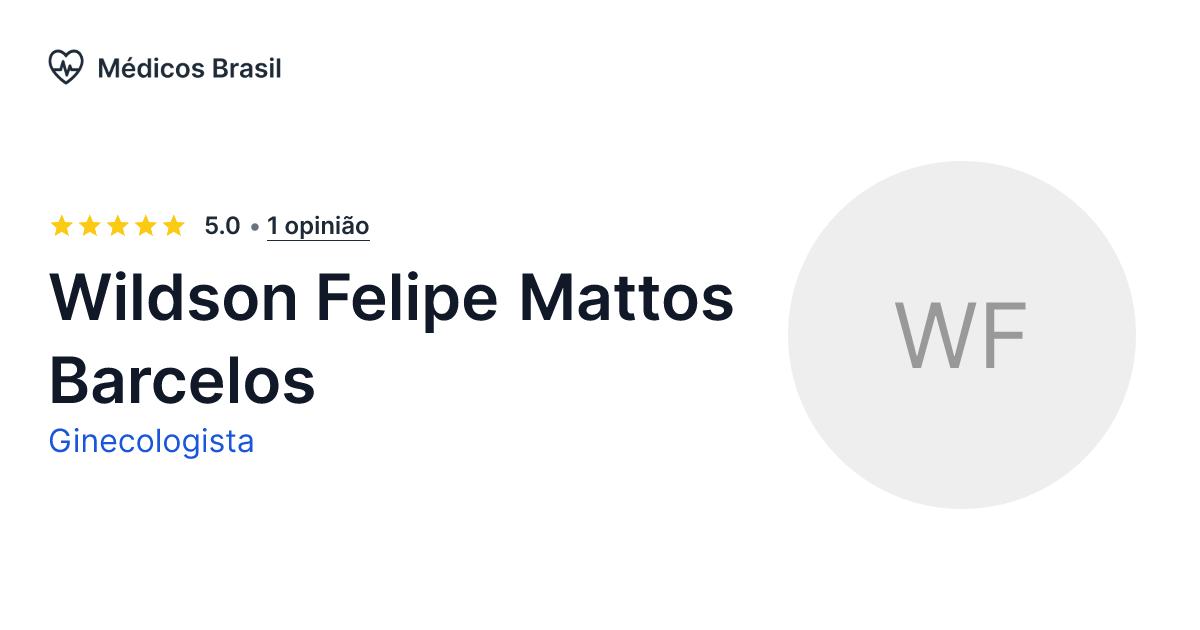 Wildson Felipe Mattos Barcelos - Ginecologista | Médicos Brasil