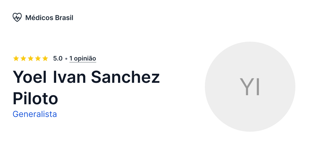 Yoel Ivan Sanchez Piloto - Generalista | Médicos Brasil