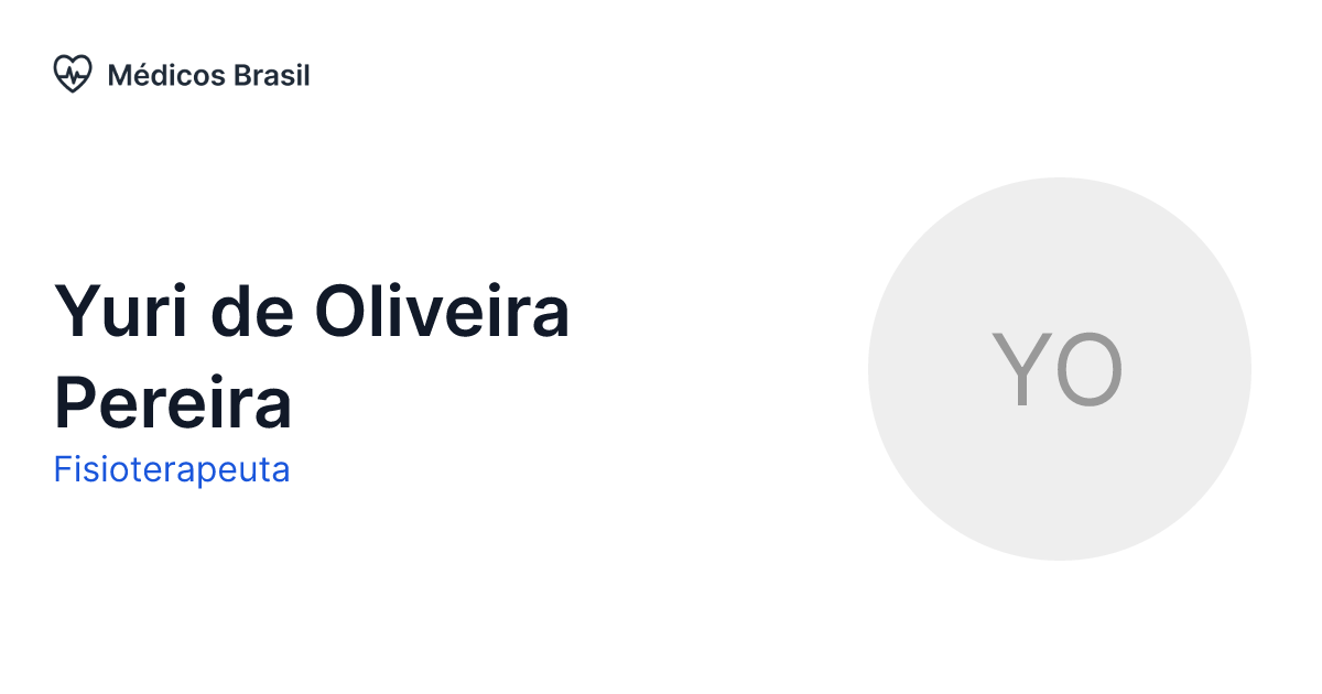 Yuri de Oliveira Pereira - Fisioterapeuta | Médicos Brasil